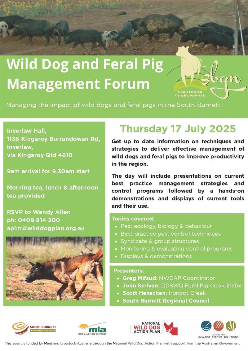 Wild Dog and Feral Pig Management Forum | South Burnett Regional Council